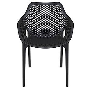 Compamia Air XL Outdoor Patio Dining Arm Chair in Black (Set of 2)