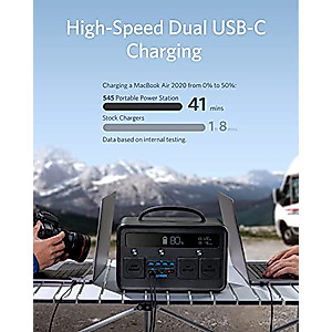 Anker Portable Generator 778Wh, 545 Portable Power Station (PowerHouse 778Wh), 500W Outdoor Generator with 110V 2-AC Outlets, 2X 60W PD Outputs and LED Light for RV, Camping, Emergencies, and More (Renewed)