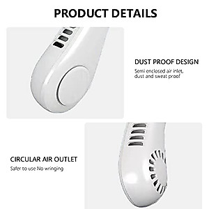 Neck Fans Portable Rechargeable, Bladeless Portable Fans Hands Free Neck Fans Headphone Design 360° Cool-ing Fan 3 Speeds Hanging Neck-Fan for Outdoor Sports Travel, White, One Size