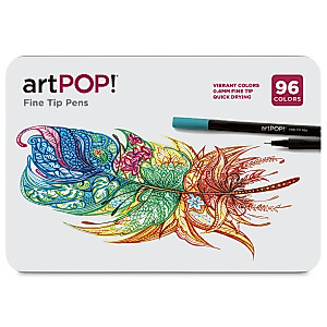 artPOP! Fineliner Pens, Set of 96, Colored Fine Art Pens for Journals, Drawing, Doodling, Scrapbooks, Sketching, Illustration, Fine Point