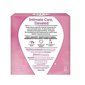 Summer’s Eve Simply Sensitive Daily Gentle Feminine Wipes, pH balanced, 16 Count, 12 Pack