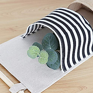 Wall Hanging Storage Bag, Over The Door Organizer, Wall Mounted Hanging Closet Organizer, 3 Pockets Linen Cotton Fabric Multi Functional Wall Organizer for Living Room Bedroom Bathroom 2Pack