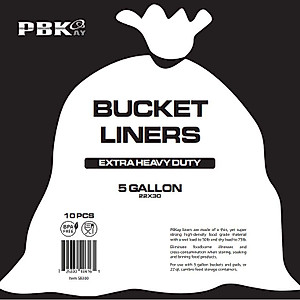 5 Gallon Bucket Liner Bags for Marinating and Brining, Food Grade, BPA Free, Extra Heavy Duty Leak Proof (10 pack)