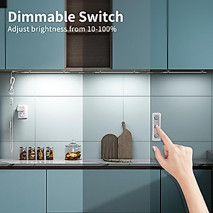 ASOKO Dimmable Led Under Cabinet Lighting for Kitchen - 6 Pcs 12 inches Linkable Led Counter Light Bars, Led Closet Light Daylight White 4500K,DC24V 1360Lumens,20W Led Shelf Lighting (UL Plug)