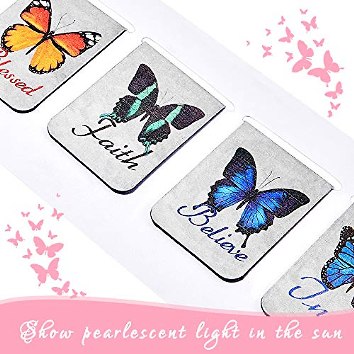 12 Pieces Butterfly Magnetic Bookmarks Inspirational Quotes Magnetic Bookmarks Magnet Page Markers Assorted Book Markers Set for Students Teachers School Home Office Supplies
