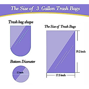 3 Gallon 180pcs Small Clear Trash Bags(Fit 2.6-3.2 Gal)Plastic Strong Clear Garbage Bags,Bathroom Trash Can Bin Liners,Waste Basket Liner,Fit 10-13 Liter, 2 Gallon,2.5-2.6 Gallon,3.2Gallon(3-Clear180)