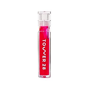 Tower 28 ShineOn Lip Jelly, XOXO, Non-Sticky Lip Gloss, Sheer Pink Vegan Lip Gloss, Moisturizing Apricot and Raspberry Seed Oil, Cruelty Free