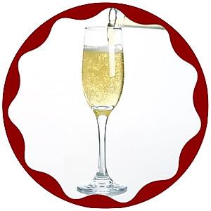 Elegant Champagne Glasses Set of 12, Long Stem Glass Champagne Flutes for Mimosa, Sparking Wine, Wedding, Party - 6 oz, Clear