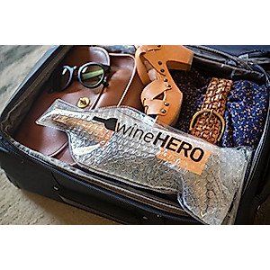 WineHero - 6 Pack Reusable Leak Proof Bottle Protector Bag for Travel Pack in Airplane Checked Baggage, Luggage, or Suitcase - Good for Cruise Travel - Wine Travel Accessory