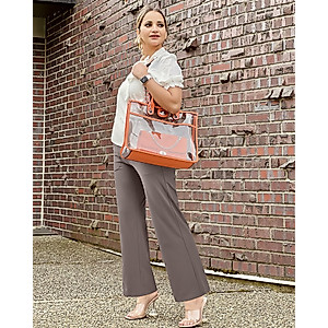 G4Free Loose Pants for Women Wide Leg Trouser Pants with Pockets Stretch Yoga Dress Pants for Business Casual Lounge(Taupe,L,31")