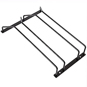 Dianoo 30.5cm Black Wine Glass Rack, Wine Glass Holder Under Shelf, Stemware Rack Under Cabinet, 2 Rows