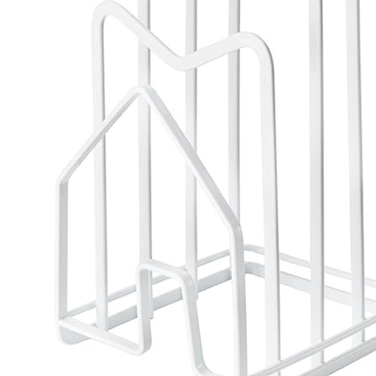 Chopping Board Organizer, Multifunctional Pot Pan Lid Stand Holder Iron Good Ventilation Kitchen Countertop Organizer, Chopping Board Storage Rack for Kitchen(Standard-White)
