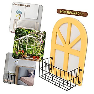 HOMSFOU Holder Design Storage Caddy Bin Wall Bathroom Wire Pot Shampoo Kitchen Home Versatile Hanging Action Farmhouse Rack Shelves Yellow Iron Simple Shelf Floating Multi-functional