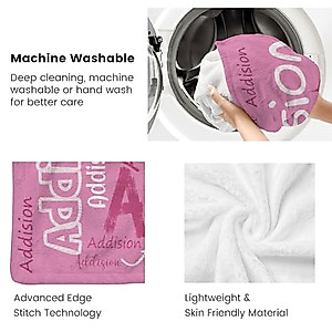 Custom Name Blanket for Kids Adults Personalized Blanket with Name Flannel Blanket Customized Name Blanket for Birthday Valentines Christmas Day (40x50, Pink)
