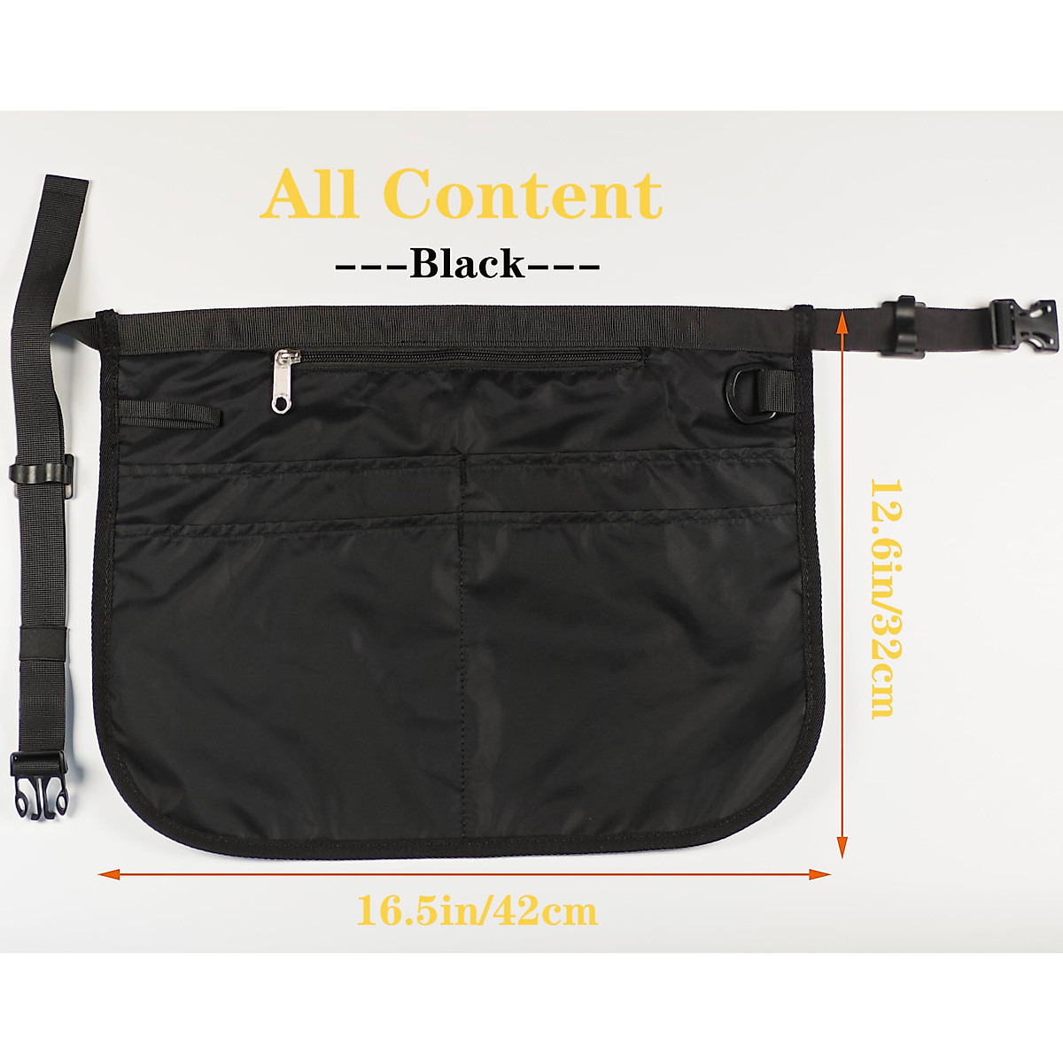 Bafelia Small Size Barber Apron with 5 Pockets, Waterproof and Bleach-proof Hair Stylist Apron for Men Women, Hairdresser Apron for Cosmetology (Black)