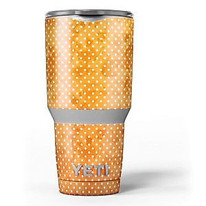 Design Skinz The Orange Grungy Watercolored Polka Dots - Skin Decal Vinyl Wrap Kit Compatible with The Yeti Rambler Cooler Tumbler Cups