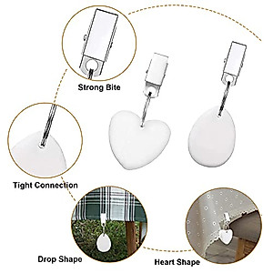 Morobor Tablecloth Weights Hangers, 8pcs Two Style Table Cover Weights with Stainless Steel Clip for Outdoor Family Dinner Garden Party Wedding Camping Picnic( White)
