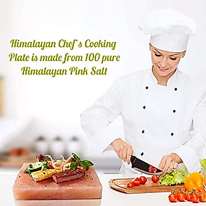 Himalayan Chef Natural Pink Salt Plate For Cooking,Grilling,Cutting and Serving - Pink Salt Slab (8" x 8" x 2")