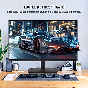 24 inch Monitor, Z-Edge Computer Monitor, Full HD 1920 x 1080p IPS Display 100Hz PC Monitor with HDMI, VGA, Frameless, U24I Anti-Glare Screen
