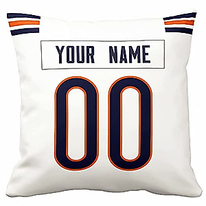 ANTKING Chicago Throw Pillow Custom Any Name and Number for Men Youth Boy Gift 16" x 16", 18" x 18"