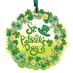 St. Patrick's Day Door Sign Hanging Decorations Shamrock Wreath Welcome Home Decor Party Supply
