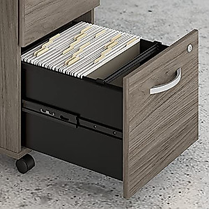 Bush Business Furniture Hybrid 2 Drawer Mobile File Cabinet-Assembled, Modern Hickory