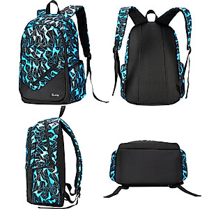 bunie Boys Backpack for School Large Bookbag Waterproof Schoolbag Pencil Case Sling Bag Set for Middle High Casual Daypack (Blue)