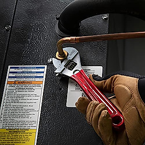 Klein Tools D507-8 Adjustable Wrench, Extra Capacity Jaw Forged Drive Wrench with High Polish Chrome Finish, 8-Inch