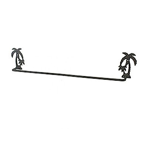 Hampton Nautical K-9014-cast-iron Cast Iron Palm Tree Bath Towel Holder 26" - Beach Bathroom Decoration - Beach Home Decorating