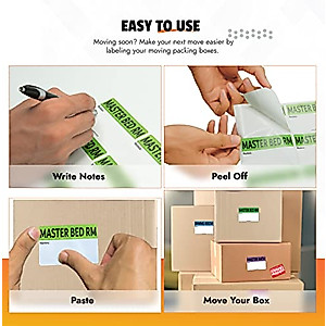 Labelinn Moving Labels for Boxes 640 Pcs - 2 x 3 inches Non-Removable Moving Stickers for Boxes Color Coded 64 Sheets with 10 Labels Each – 16 Designs Including Fragile & Customizable Blanks