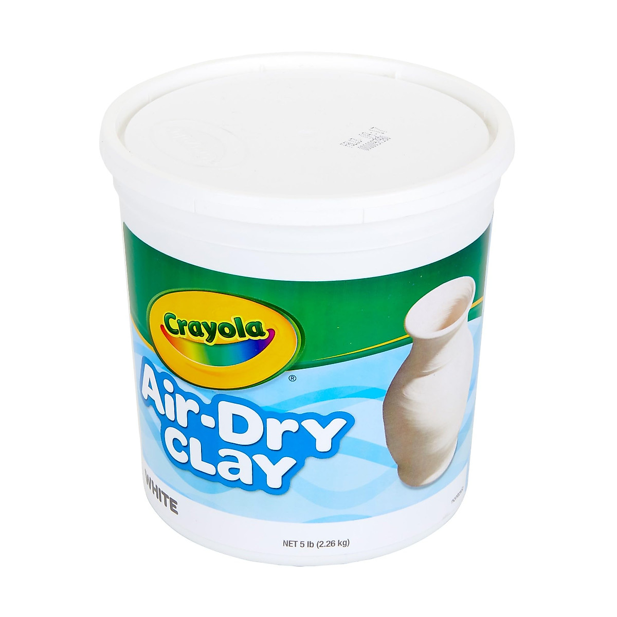 Crayola Air Dry Clay Bucket, No Bake Clay for Kids, Modeling Clay Alternative, 5 lb Resealable Bucket, White