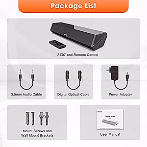 Bestisan Sound Bars for TV, 16'/50W Small Soundbar for TV, Sound Bar with Depths Sound Enhanced/DSP/Bass+/3EQ, Surround Sound Speakers for TV Works with HDMI ARC/CEC,Optical/BT/PC …