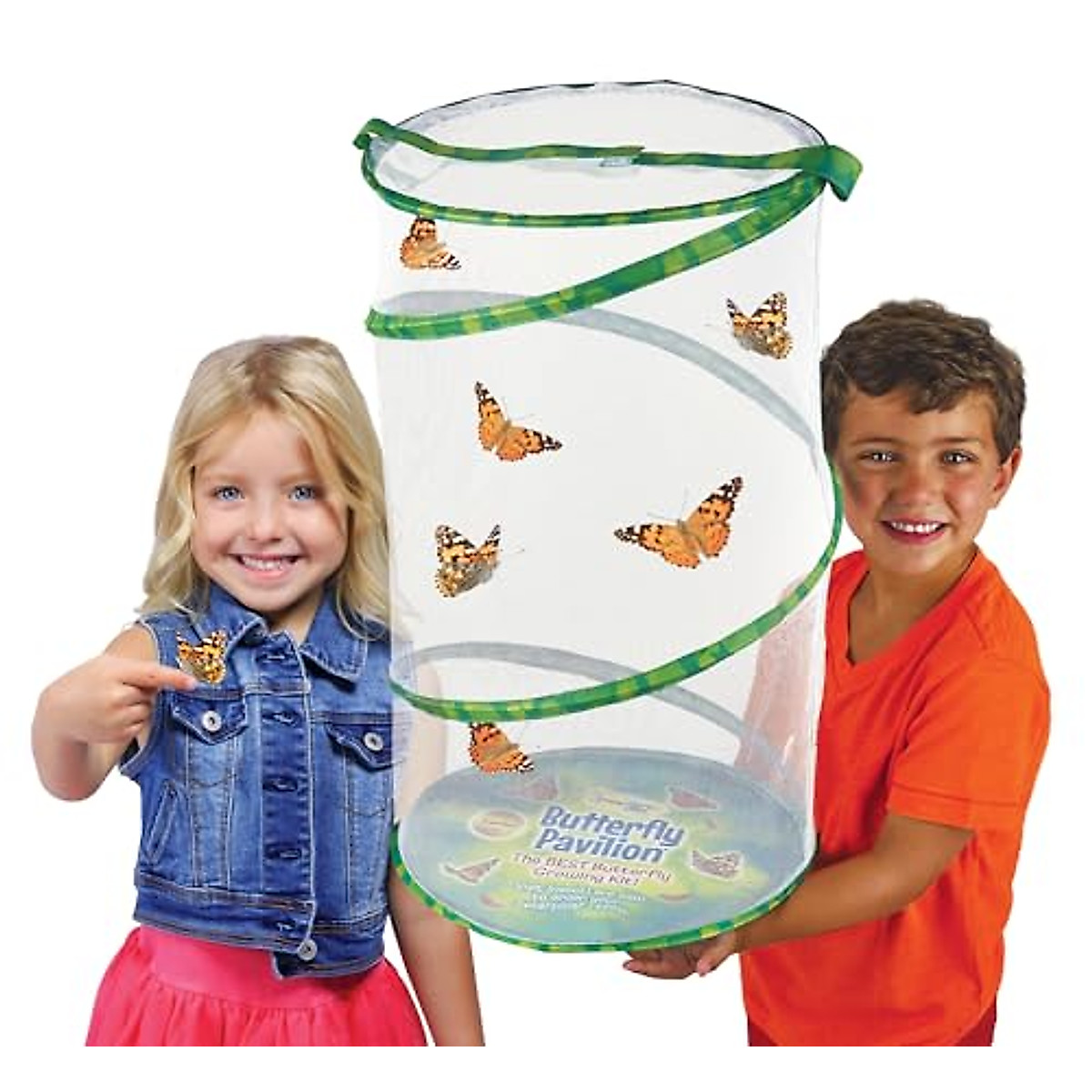 Insect Lore Giant Butterfly Garden with Voucher | 18 Inch Habitat | Life Cycle Figurines Included | Voucher to Redeem 5 Baby Caterpillars Later | Raise Painted Lady Butterflies