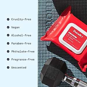 Duradry Antiperspirant Wipes - Maximum Strength, Antiperspirant for Hands & Feet, Deodorizing Sweat Wipes, Talc-Free, Blocks Sweat & Odor, Dermatologist Recommended - Unscented, 1-Pack