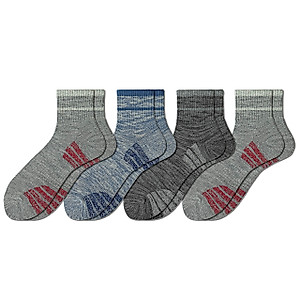 u&i Men's Performance Cushion Cotton Athletic Quarter Crew Socks