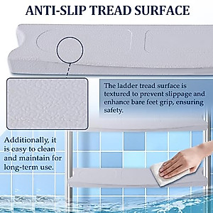 TonGass (3-Pack, White) Universal Fit for 17.3" Swimming Pool Ladder Replacement Steps for Inground Pools Plastic Ladder Steps for Above Ground Pool Ladder Replacement Steps for Pool Ladder