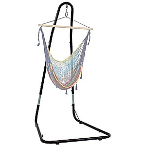 Sunnydaze Adjustable Hammock Chair Stand - 79-Inch to 93-Inch Tall Hanging Stand Only - Heavy-Duty 330-Pound Weight Capacity