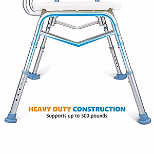 OasisSpace Tub Transfer Bench 500lb- Heavy Duty Bath & Shower Transfer Bench - Adjustable Handicap Shower Chair with Reversible Backrest - Non-Slip Bathroom Aid for Disabled, Seniors, Bariatric(500lb)
