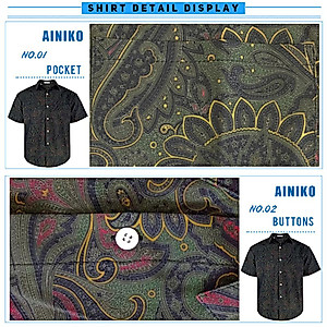 Hawaiian Shirts for Men Casual Beach Summer Shirt Floral Button Down Tropical Holiday Short Sleeve Shirts