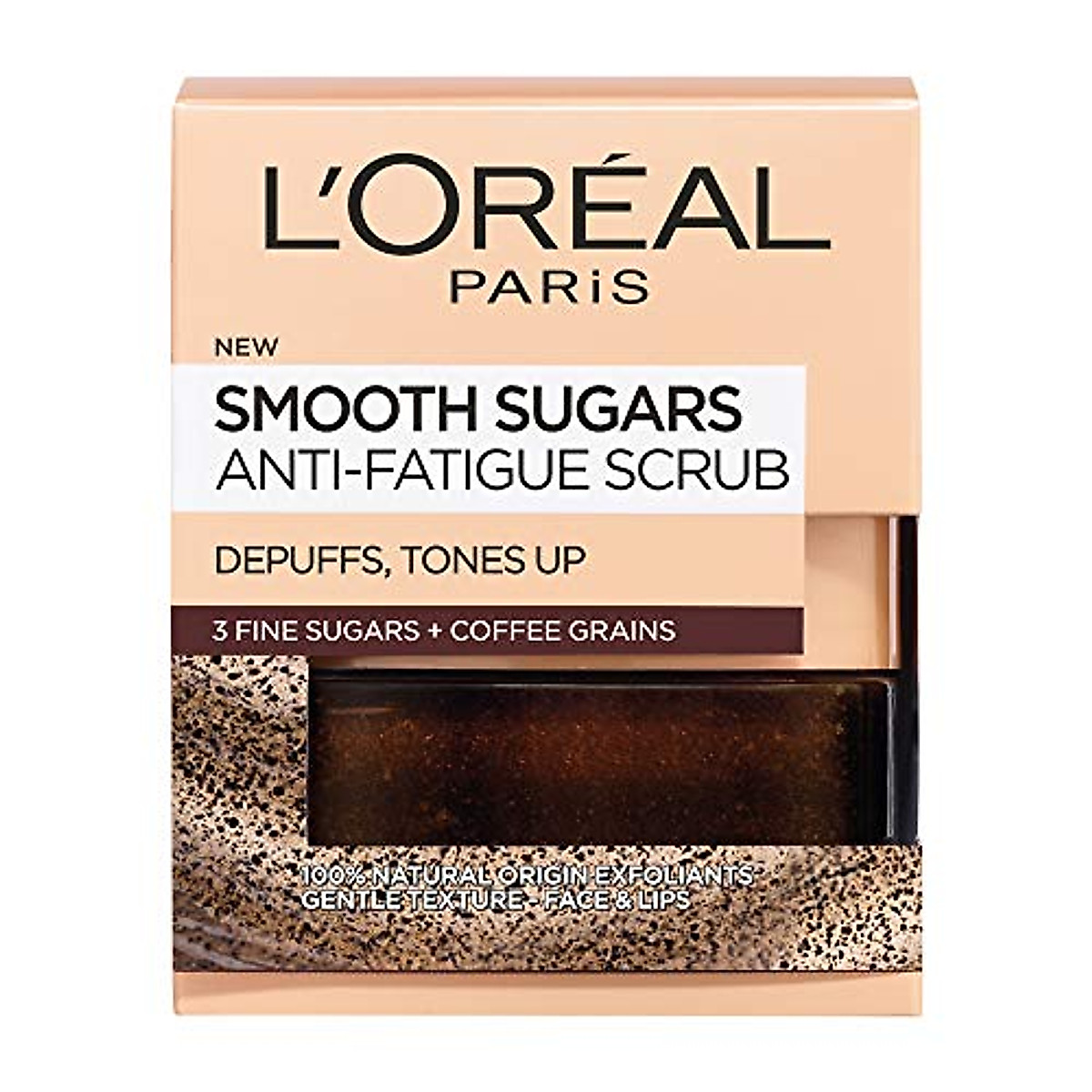 L'oreal Paris Skin Care Pure Sugar Face Scrub With Kona Coffee To Instantly Resurface & Energize for Soft Glowing Skin, 1.7 Ounce