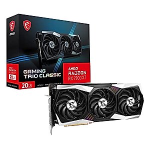 MSI Gaming Radeon RX 7900 XT Gaming Trio Classic 20G 320-Bit HDMI/DP Torx Fan 4 AMD RDNA 3 Graphics Card (RX 7900 XT Gaming Trio Classic 20G)