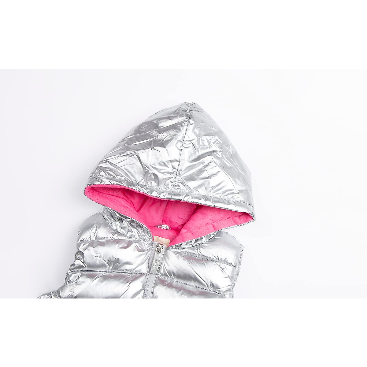 Mud Kingdom Toddler Kids Hooded Vests Jackets Zip-up Lightweight Casual Warm Autumn Winter Silver White 4T