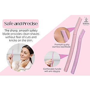 Sakya Biodegradable Women's Dermaplaning Tool - Dermaplane Facial Sensitive Skin Hair Removal Face Razor, Twinkle Blade for Eyebrows & Peach Fuzz - Sonic
