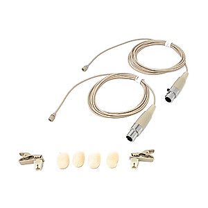 Pair of Lavalier Lapel Mics w/ 4 pin Mini XLR TA4F for Shure Wireless