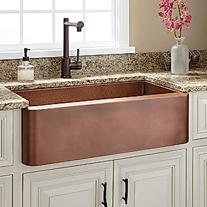 Signature Hardware 926760-30 Raina 30" Single Basin Copper Farmhouse Sink