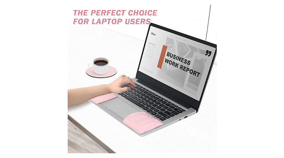 VAGAU Pink Wrist Rest for Laptop - Ergonomic Support & Pain Relief
