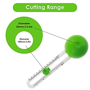 TIESOME Adjustable Circular Paper Cutter, Rotary Paper Trimmer Scrapbooking Making Tool with Replacement Blades 4-12 In Circular Creating Cutting Tools for DIY Crafts (Green)