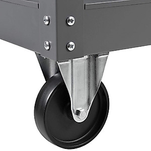 Global Industrial 2 Shelf Deep Tray Steel Stock Cart, 800 Lb. Capacity, 36"L x 24"W x 32"H