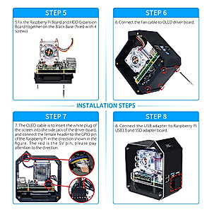 GeeekPi Mini Tower NAS Kit for Raspberry Pi, Pi ICE Tower Cooler with PWM RGB Fan, M.2 SATA SSD Expansion Board, GPIO 1 to 2 Expansion Board for Raspberry Pi 4 Model B