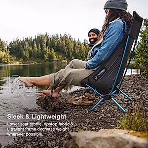 Helinox Chair Zero Ultralight Highback Backpacking Chair, Black